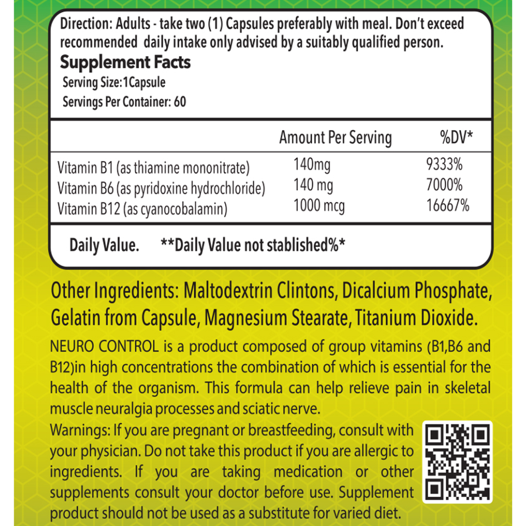 Neuro Control - 60 capsules (private label) – Alfa Vitamins Labs